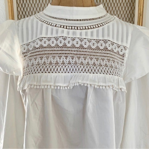 J. Crew | Tops | Jcrew Crocheted Lace Ruffle Top White Small | Poshmark